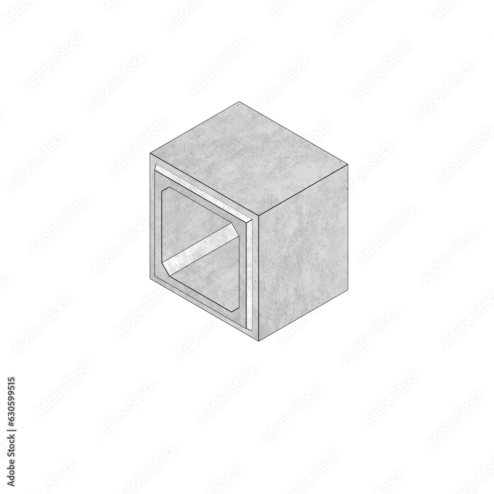 Box Culvert Concrete 100x100x120 3D Illustration Stock Illustration ...