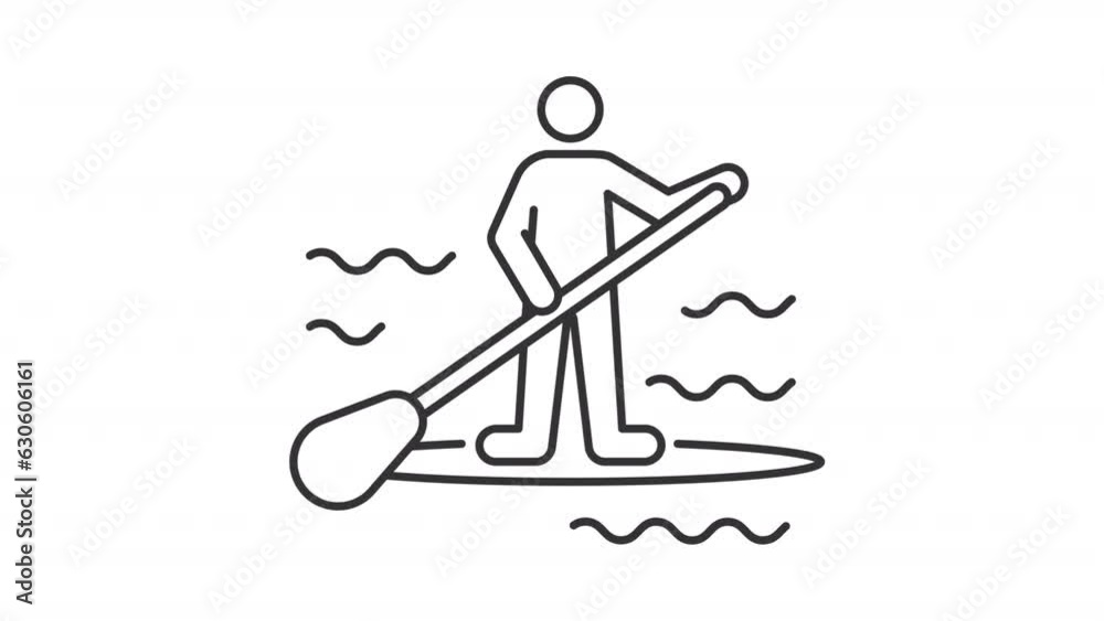 Water sport animation set. Beach activity animated line icons. Summer ...