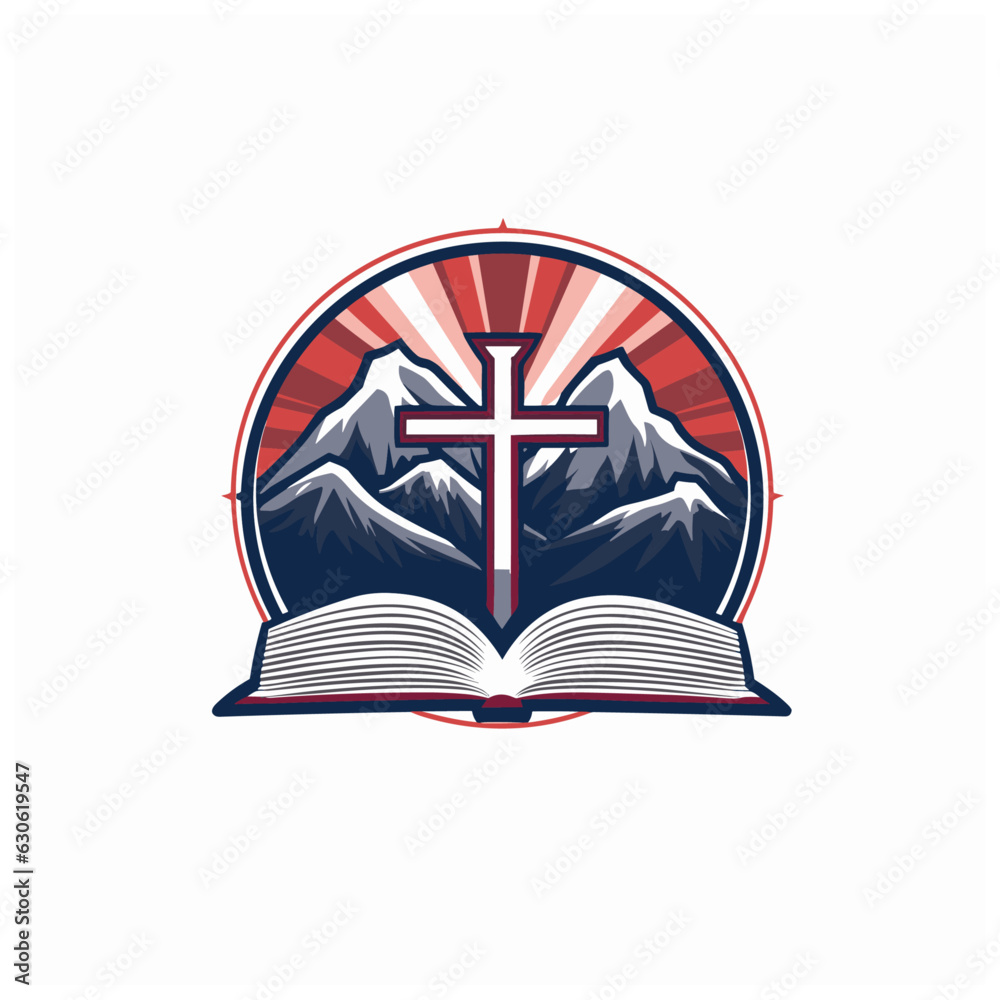 Holy Bible symbol. Worship, church, isolated on white background ...