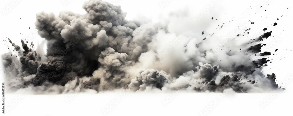 An Explosion of Smoke and Debris, Exploding from Demolition, White ...