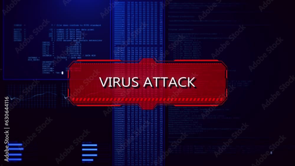 Attention Danger Symbol on Dark Red Glitched Background. Computer Virus ...