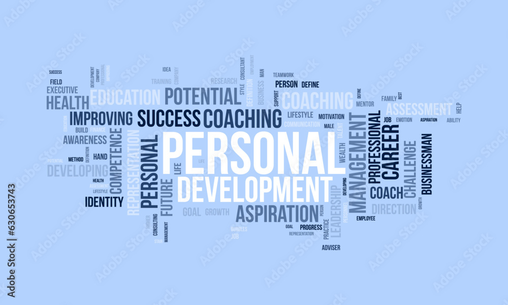 Word cloud background concept for Personal development. Career growth ...