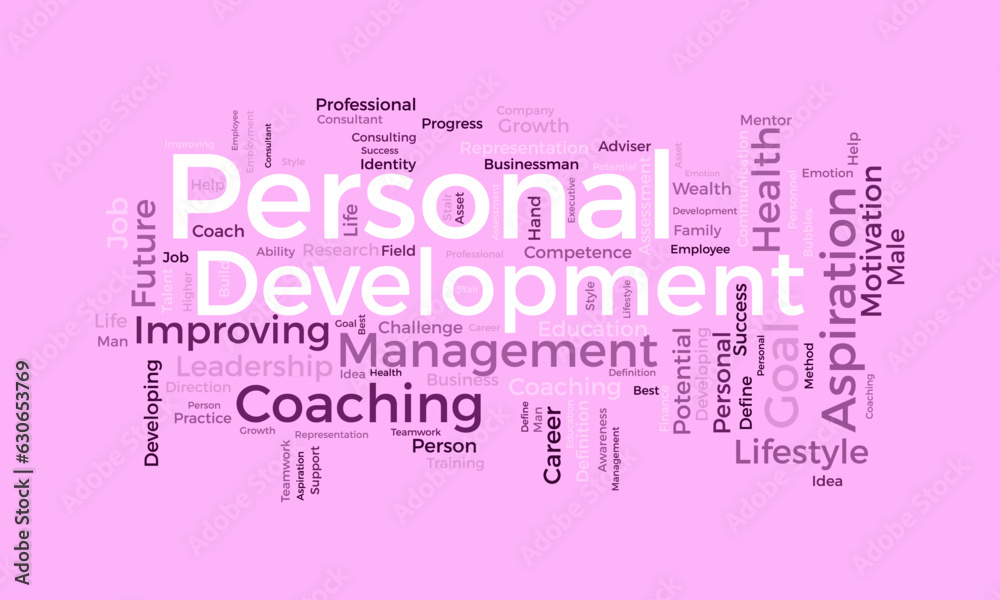 Word cloud background concept for Personal development. Career growth ...