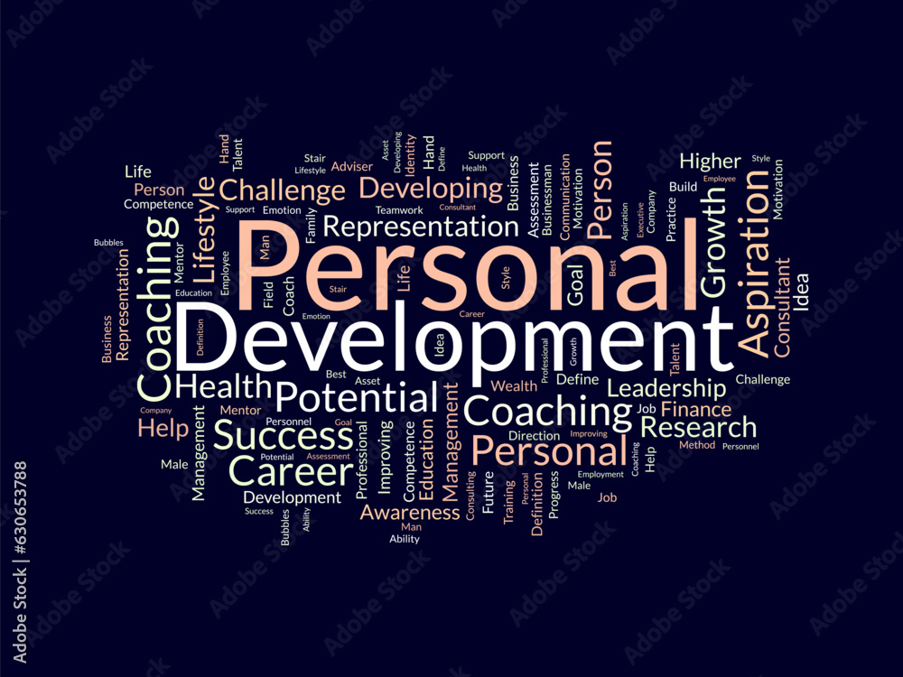 Word cloud background concept for Personal development. Career growth ...