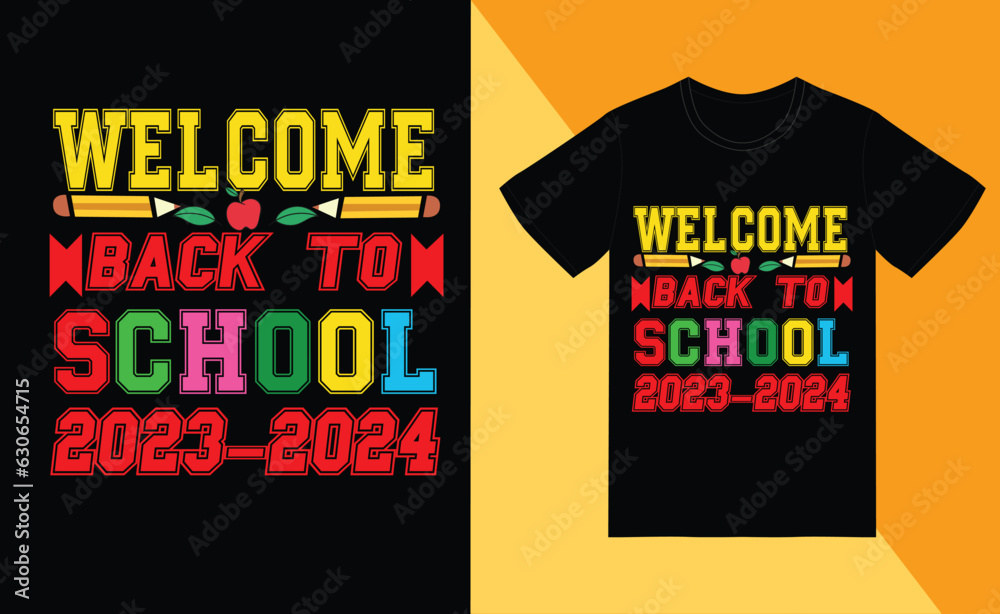 welcome back to school 2023-2024 design Stock Vector | Adobe Stock