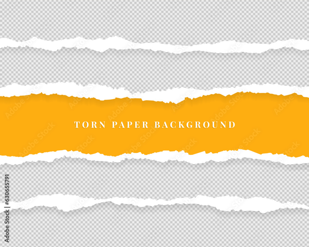 Realistic torn or ripped paper edges clip art design on transparent ...