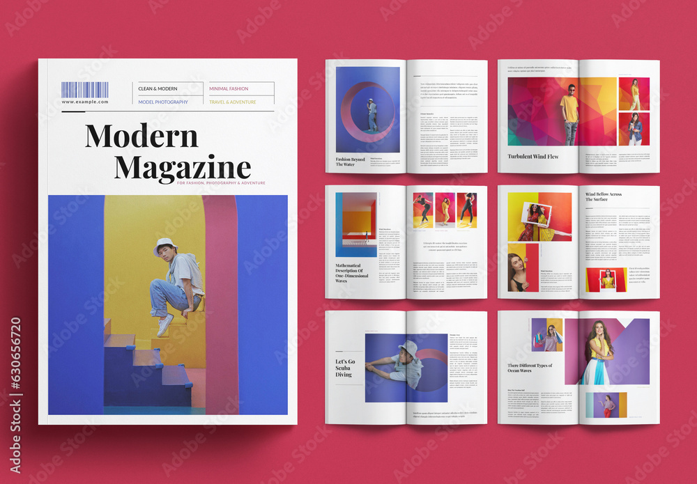 Modern Magazine Layout Stock Template | Adobe Stock