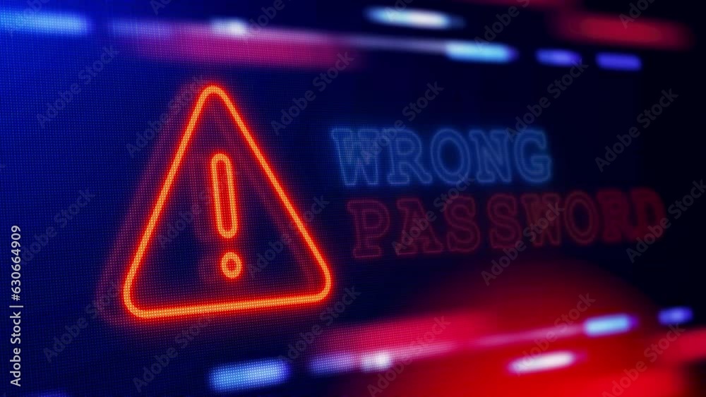 Wrong Password Warning Alert Screen loop Blinking glitch error ... Wrong Password Warning Alert Screen loop Blinking glitch error ...