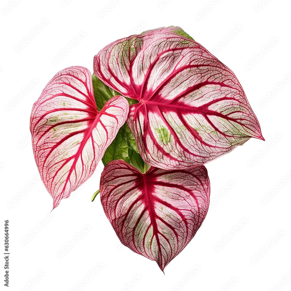 Red Caladium leaves pattern or elephant ear the tropical foliage plant ...