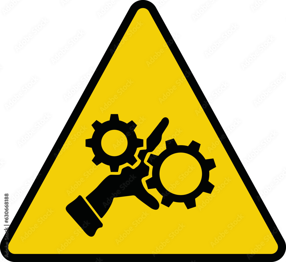 Poster Danger of rotating parts symbol vector warning sign – Wall Art ...