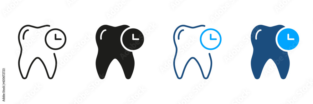 Time to Check Dental Health Pictogram. Dentist Appointment, Human Tooth ...