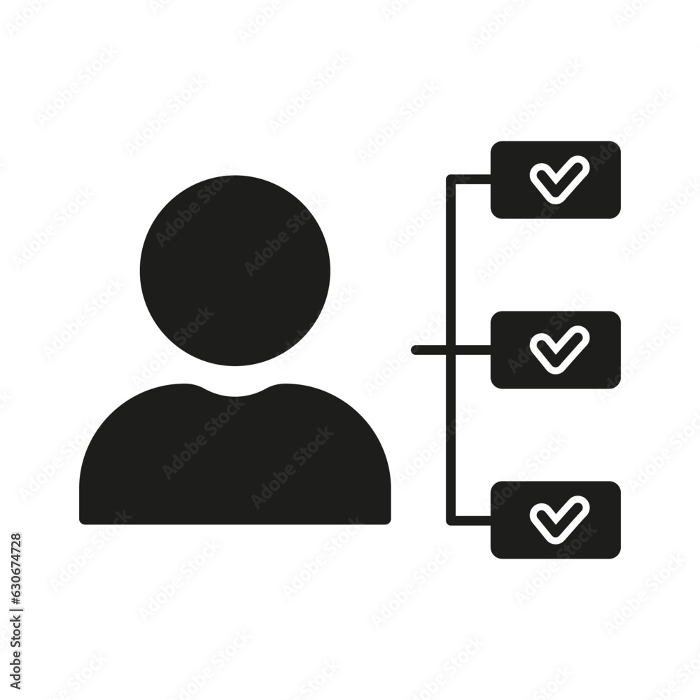 Corporate Manager Roles Silhouette Icon. Responsible Management Glyph ...