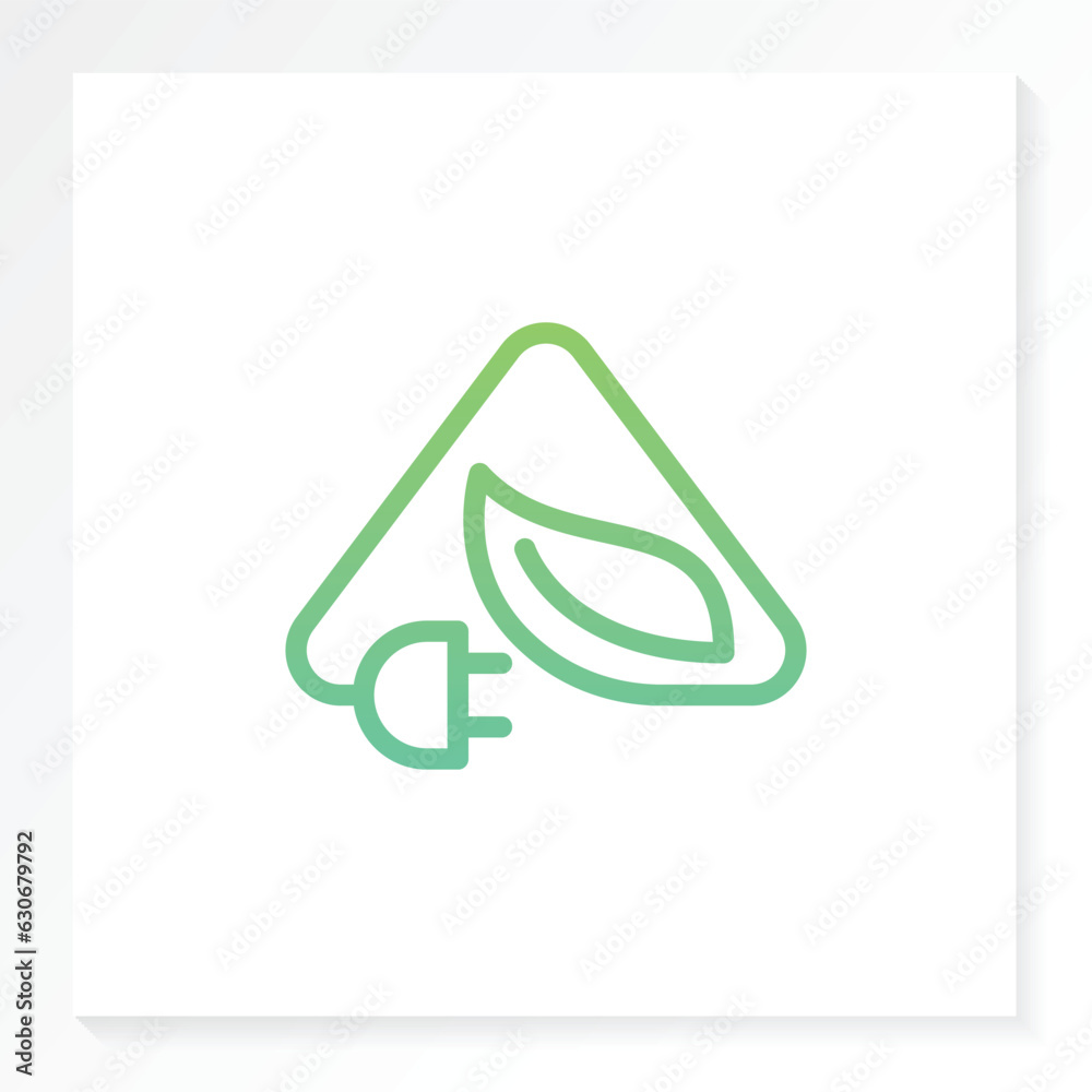 Energy saving logo icon with green leaf. Symbol of life efficiency ...