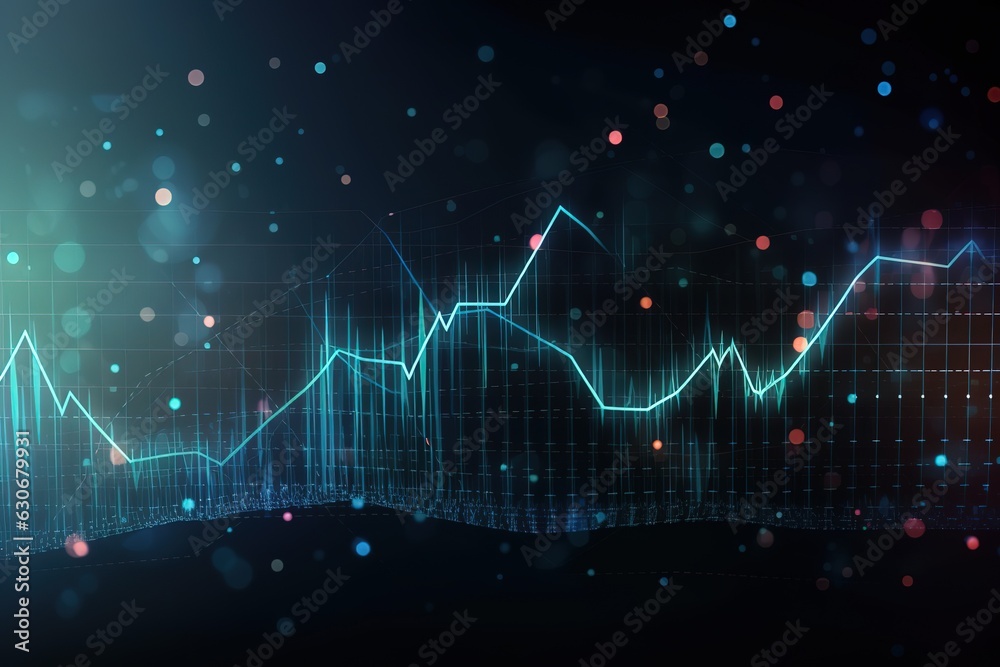 crypto graph chart with blue line and black background Stock ...