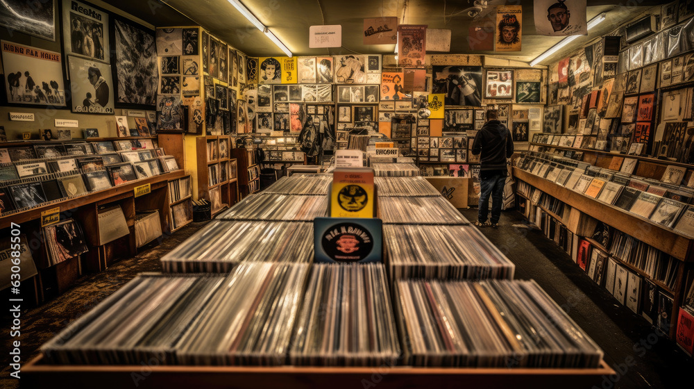 Exploring a Retro Record Store Stock Photo | Adobe Stock