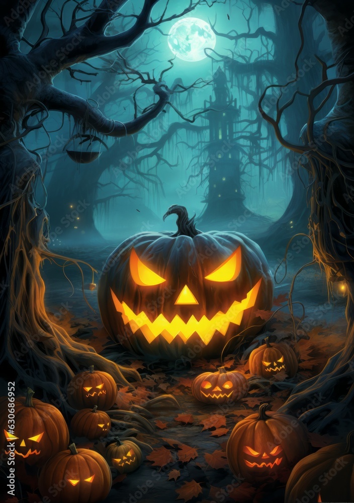 Halloween Poster or Flyer Creepy Scary Background for october night ...