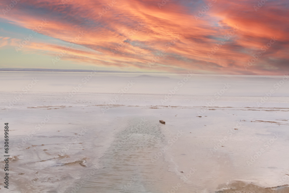 Salt Lakein Turk, is a saline lake occupying a huge area in the arid ...