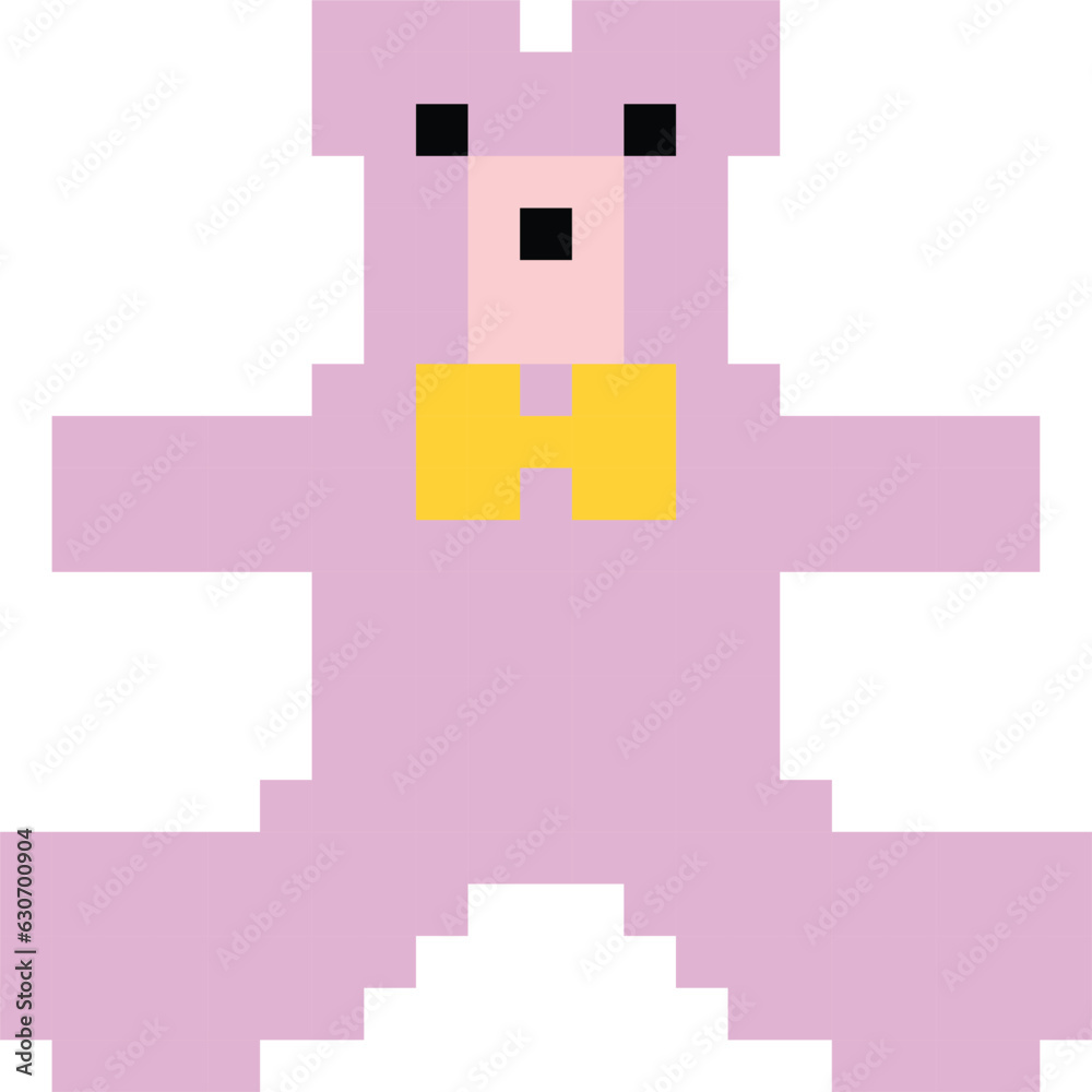 Teddy Bear Pixel art vector image Stock Vector | Adobe Stock