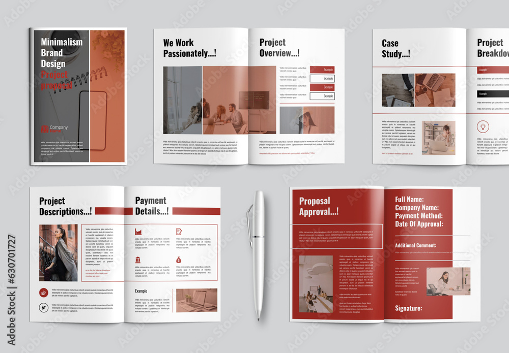 Minimalism Brand Design Project Proposal Layout Stock Template | Adobe ...