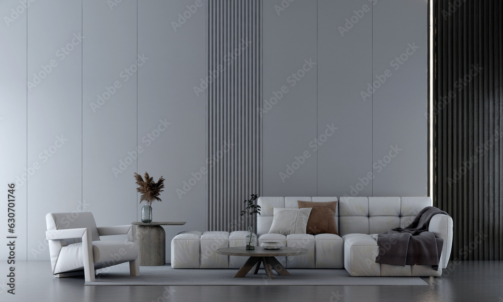 Modern luxury living room and white wall texture background interior ...