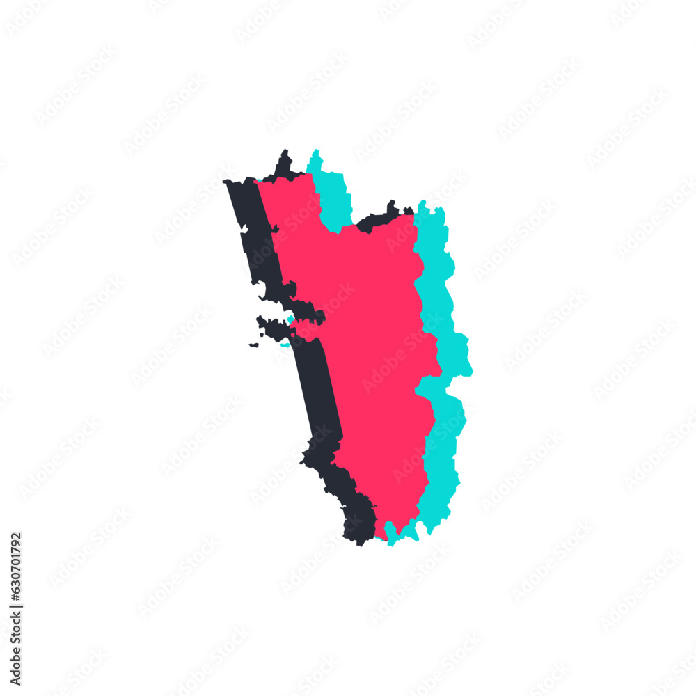 Goa Map - World Map International vector template. India region ...