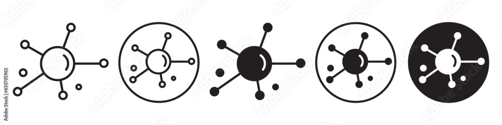 Molecule symbol Icon. Flat outlined molecular hub of dna marketing team ...