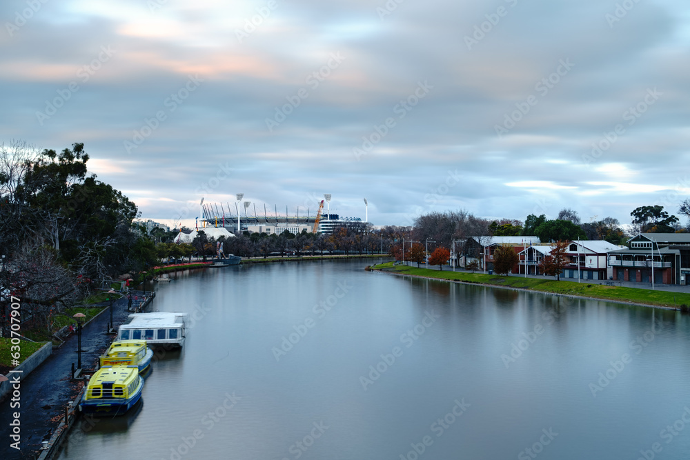 Looking Easterly Towards MCG over Yarra River from Princes Bridge Stock Photo | Adobe Stock