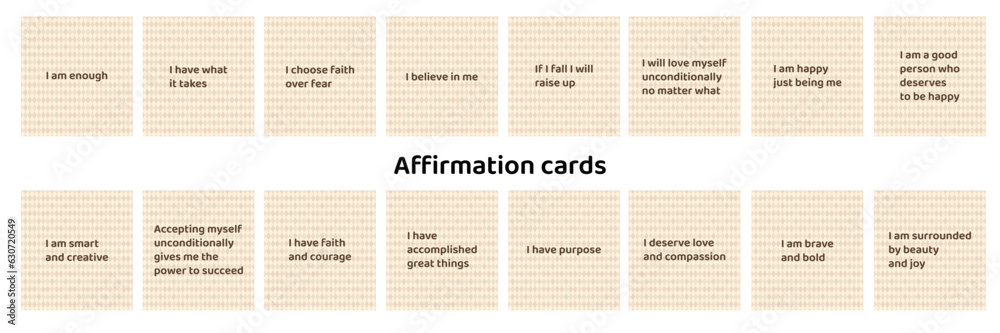 Patterned affirmation cards. Positive quotes, phrases, sayings. Self ...