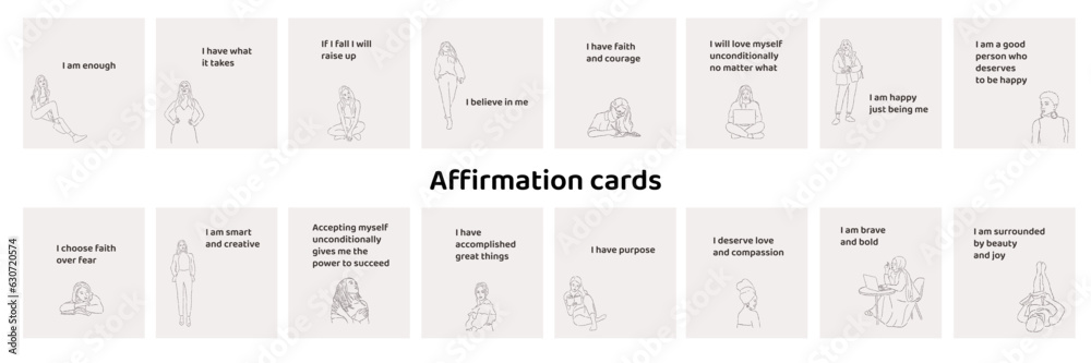 Affirmation cards with young girls. Positive quotes, phrases, sayings ...