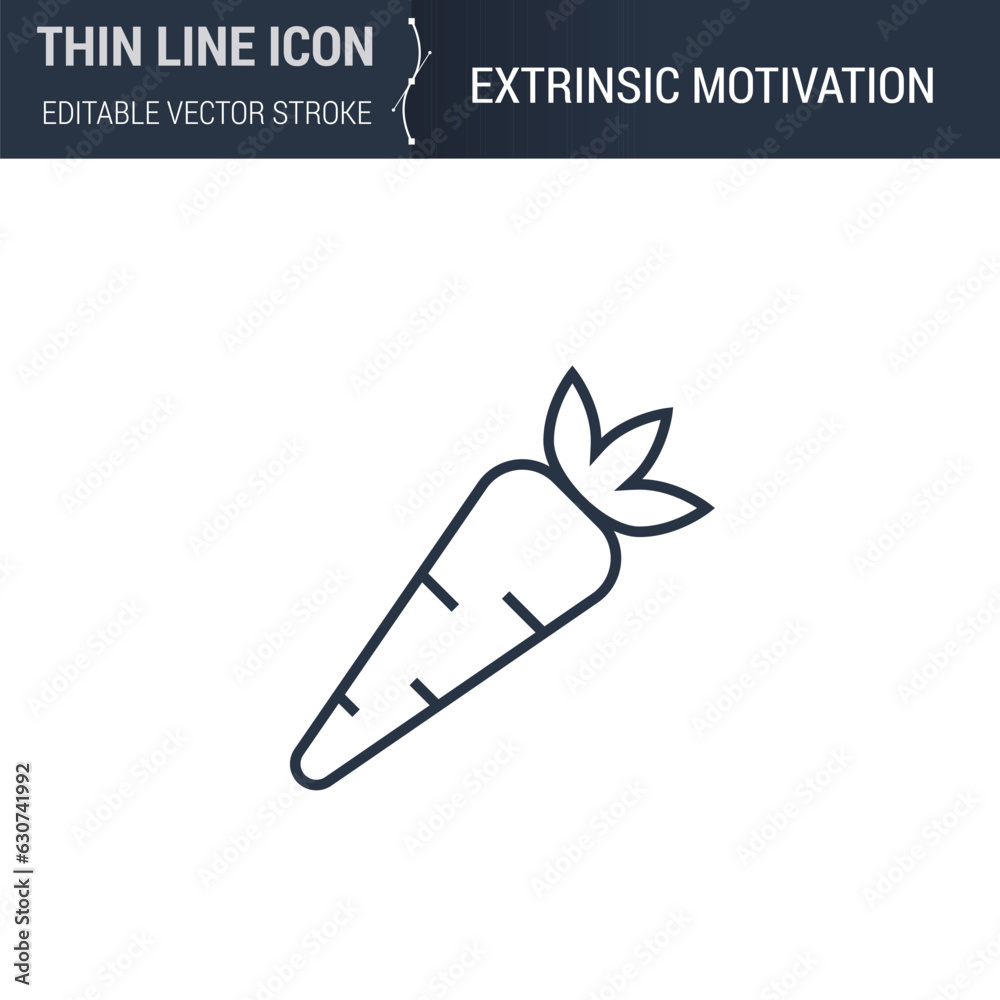 Extrinsic Motivation Symbol Icon. Sleek Thin Line Business Icon. Stroke ...