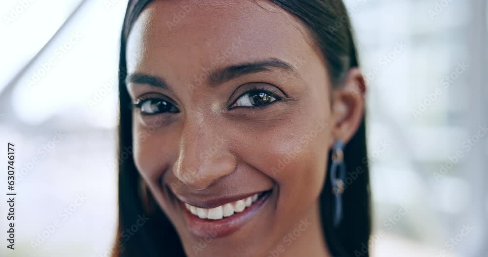 Face, smile and corporate with a business indian woman in the office ...