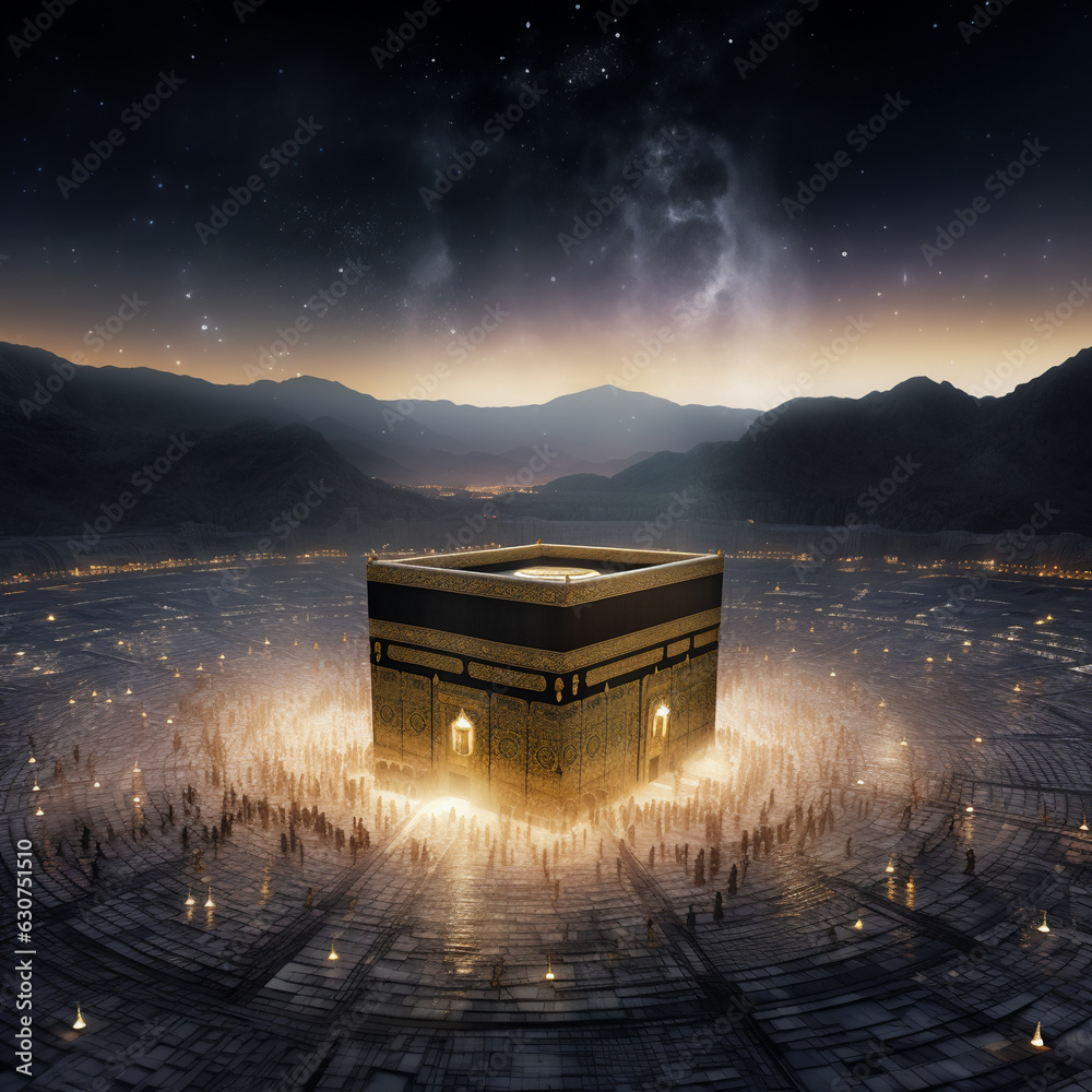 Beautiful kaaba hajj piglrimage in mecca Stock Photo | Adobe Stock
