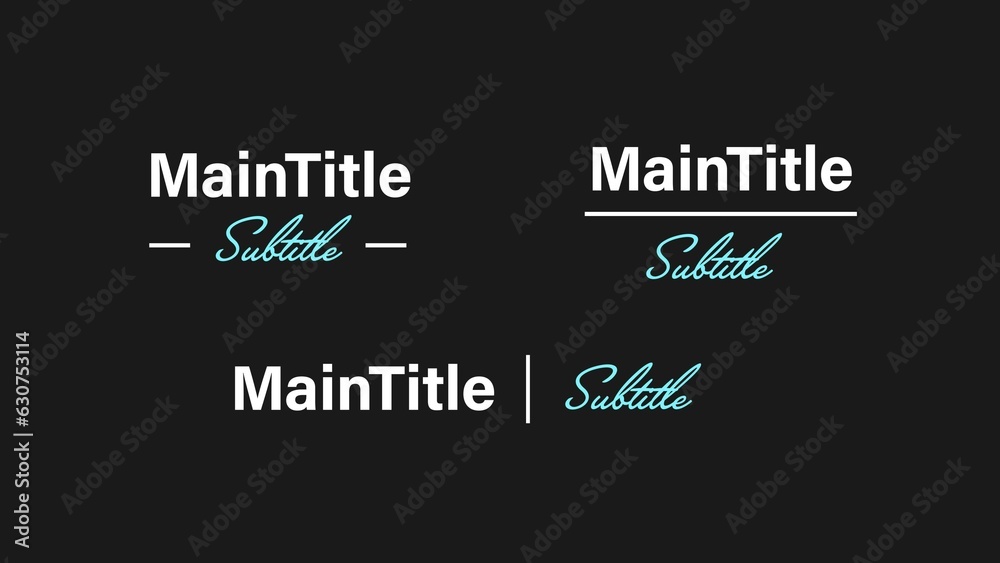 Stacked & Single Line Elegant Title Overlay Stock Template | Adobe Stock
