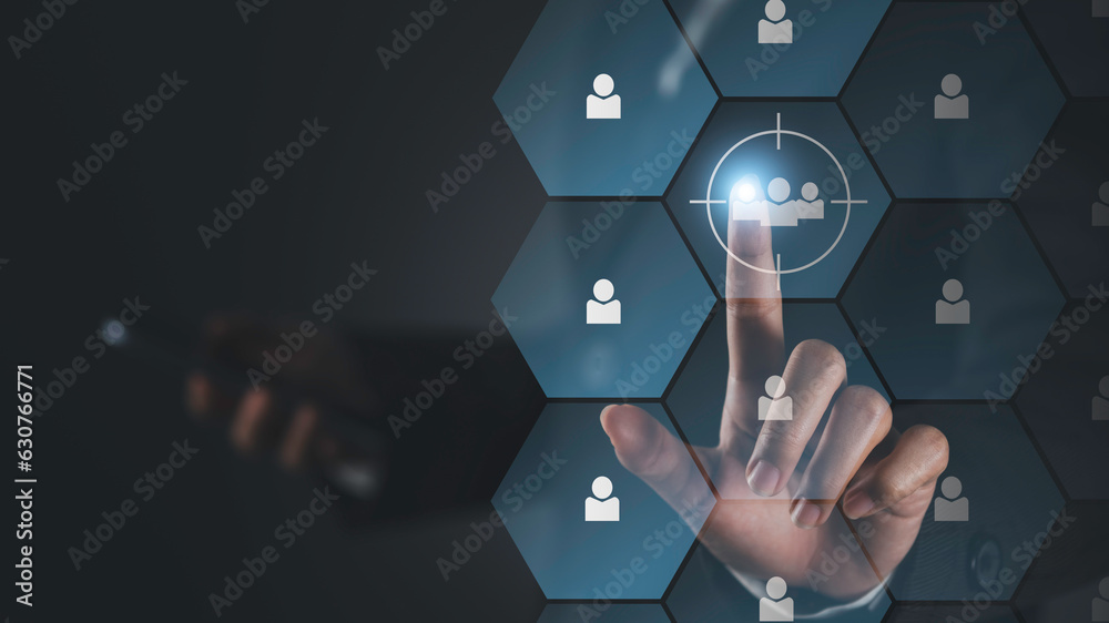 Human resources or Target customer concept. Customer relationship ...