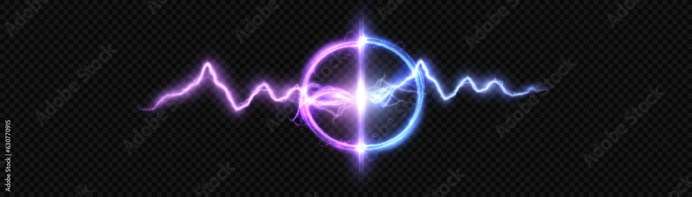 Abstract flash of light with elements of electric discharge, lightning ...