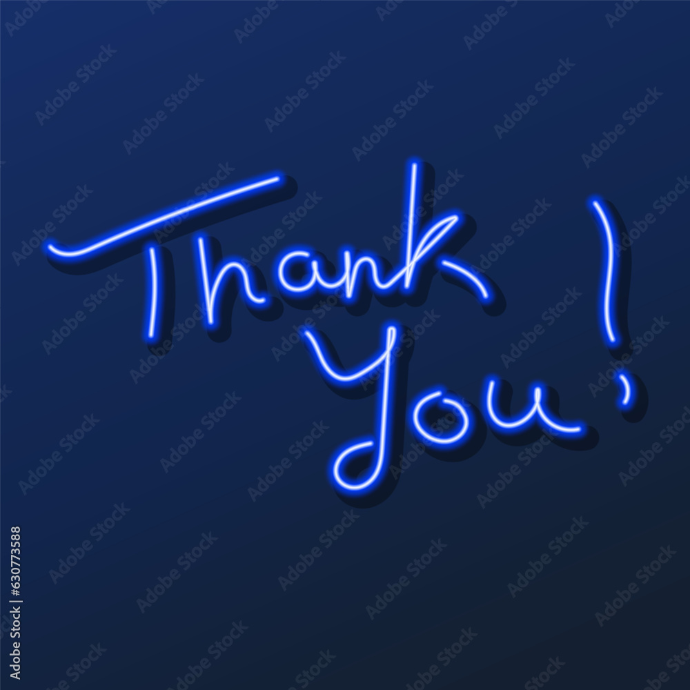 thank you neon sign, modern glowing banner design, colorful modern ...