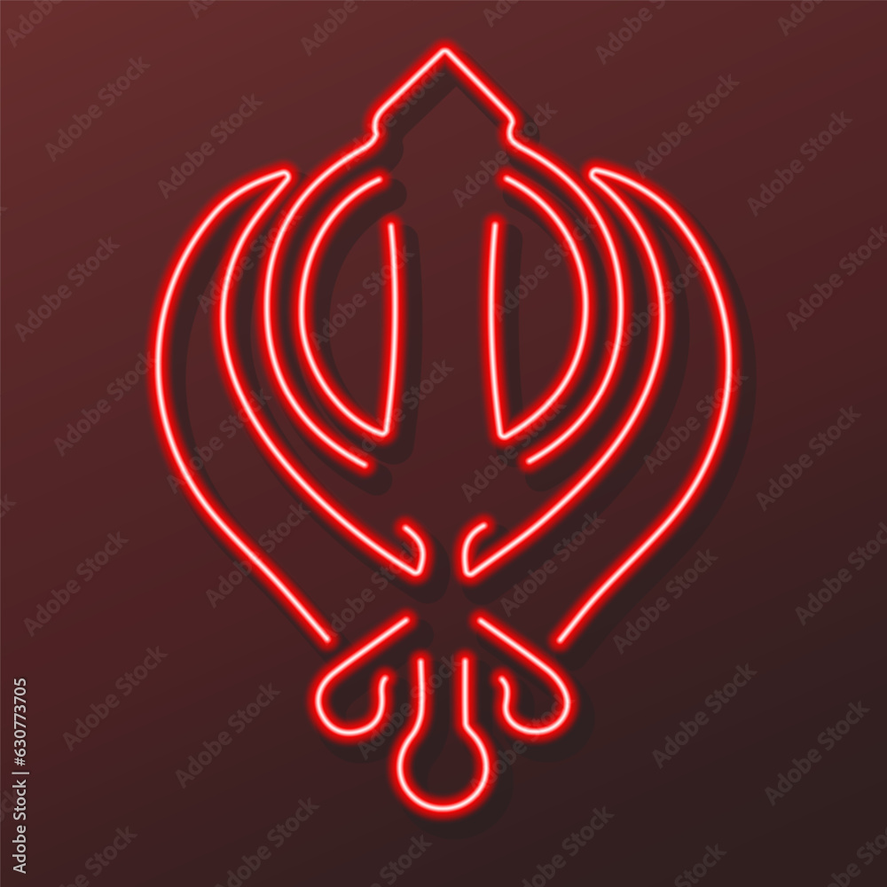 Sikhism neon sign, modern glowing banner design, colorful modern design ...