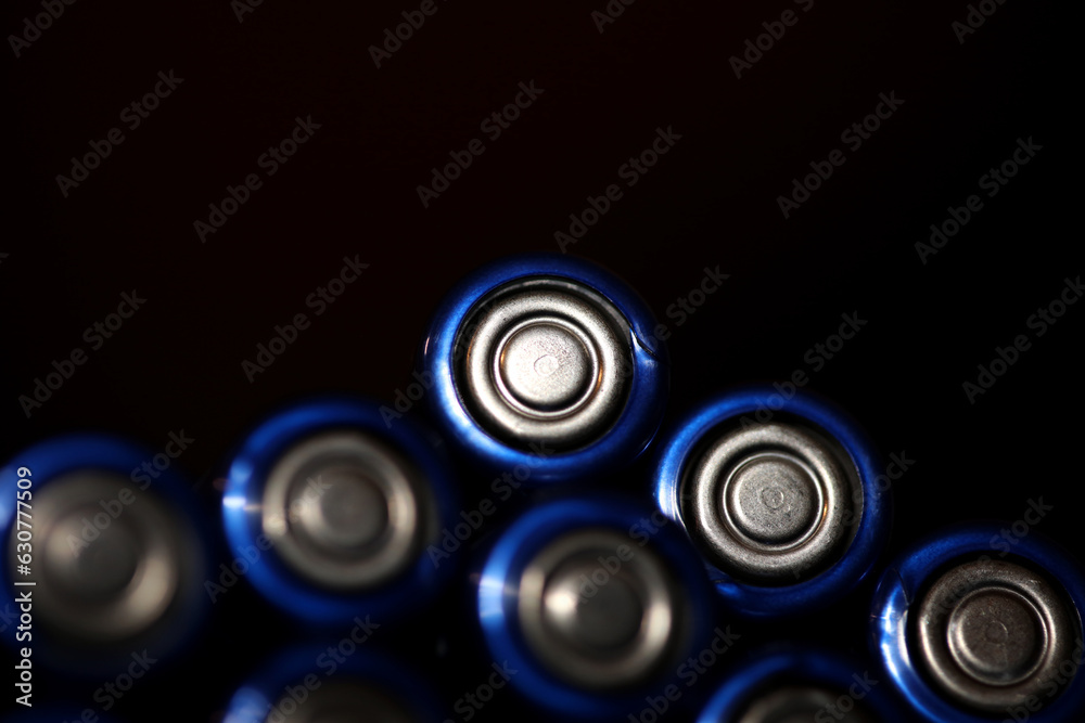 Alkaline rechargeable batteries AA macro view high quality big size ...
