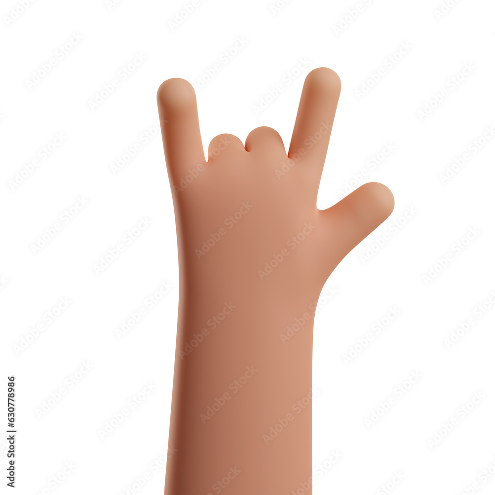 3d hand gestures Rock roll sign. heavy metal, sign of the horns ...