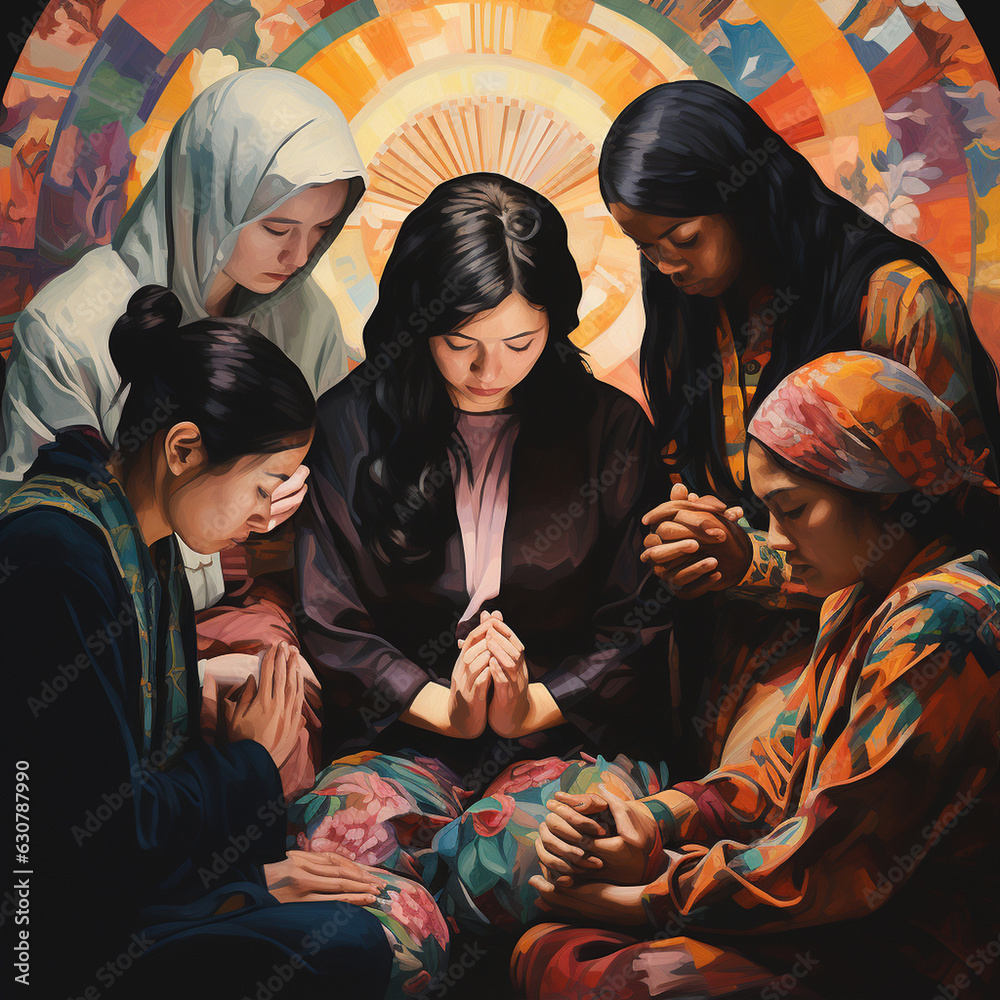 An artwork depicting people from different cultures and backgrounds ...