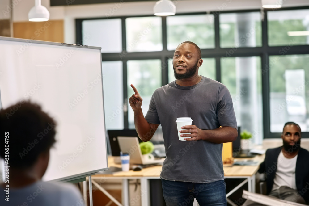 An engaging African American man delivers a dynamic corporate ...