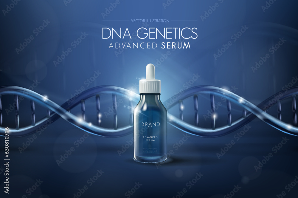 Moisturizing serum cosmetic ads template. Dropper bottle with light ...