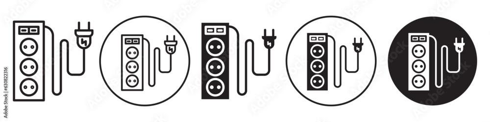 Electric Extension Cord symbol Icon. vector logo sign mark of electric ...
