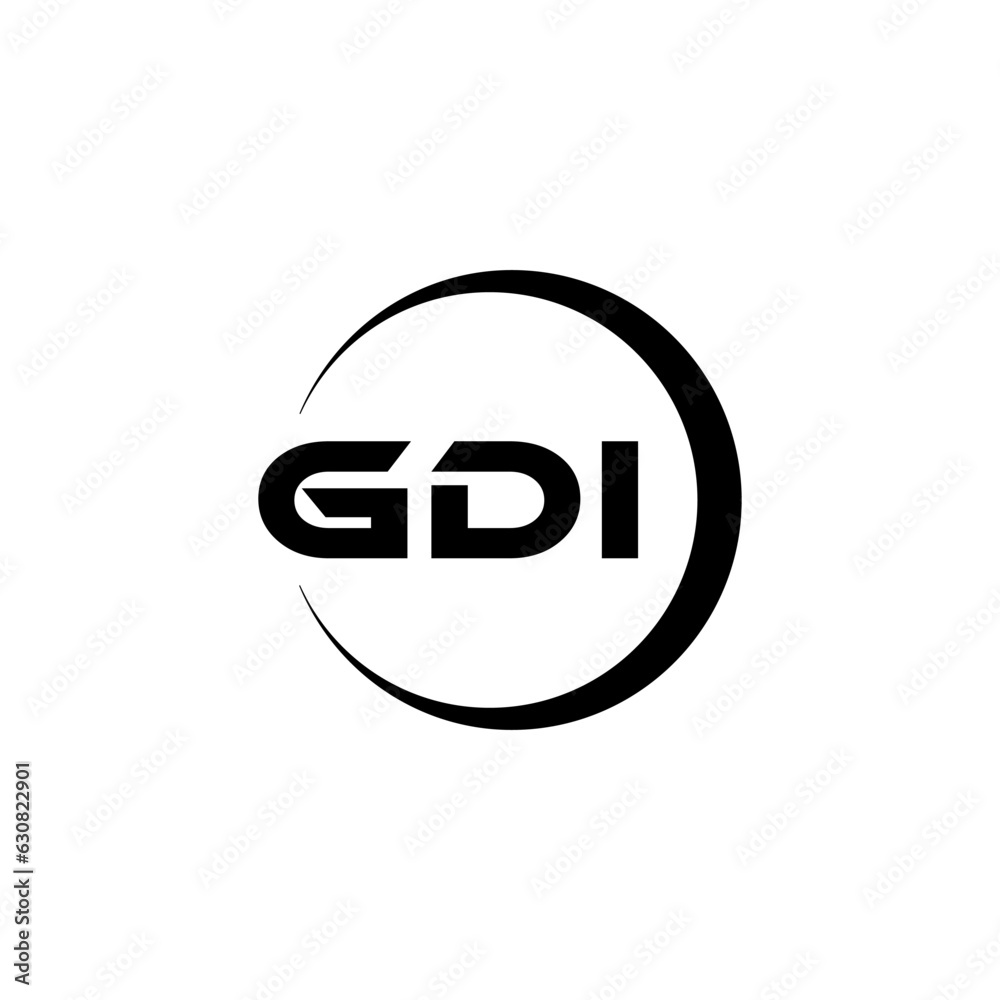 GDI letter logo design with white background in illustrator, cube logo ...