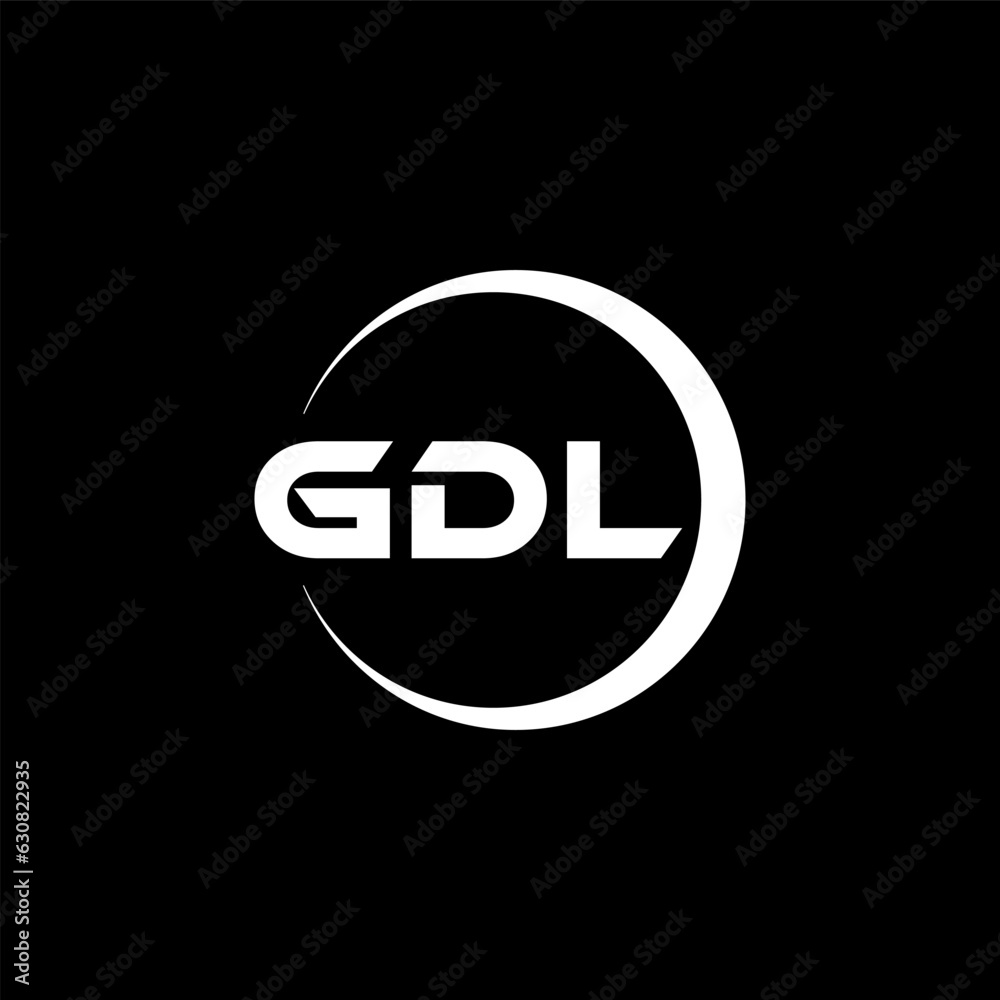 GDL letter logo design with black background in illustrator, cube logo ...