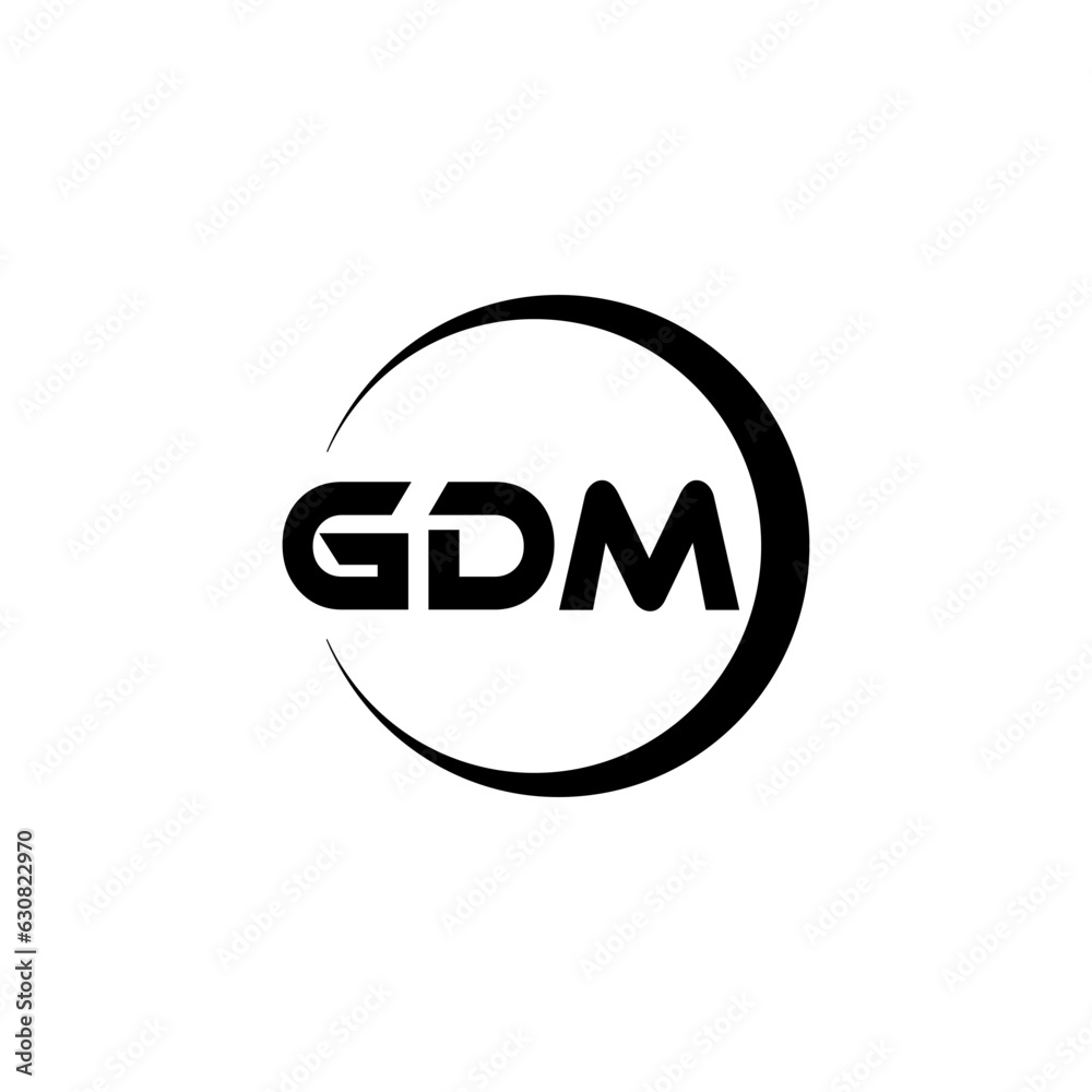 GDM letter logo design with white background in illustrator, cube logo ...