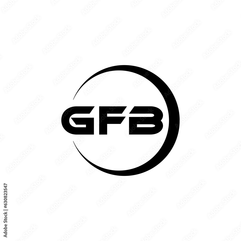 GFB letter logo design with white background in illustrator, cube logo ...