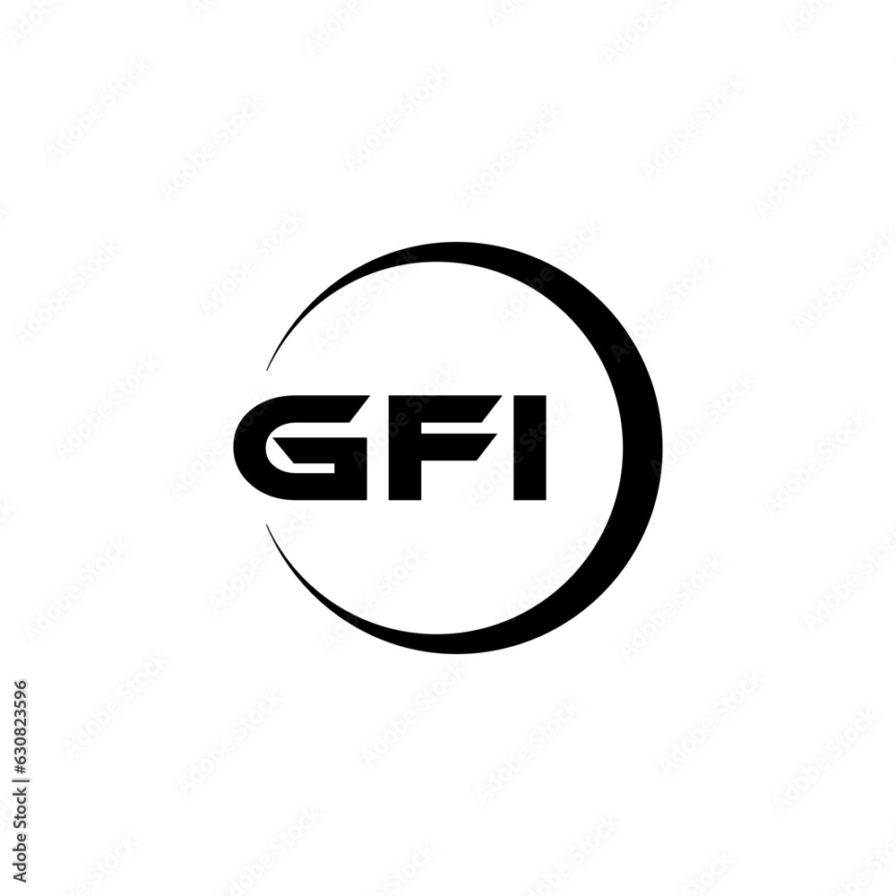 GFI letter logo design with white background in illustrator, cube logo ...