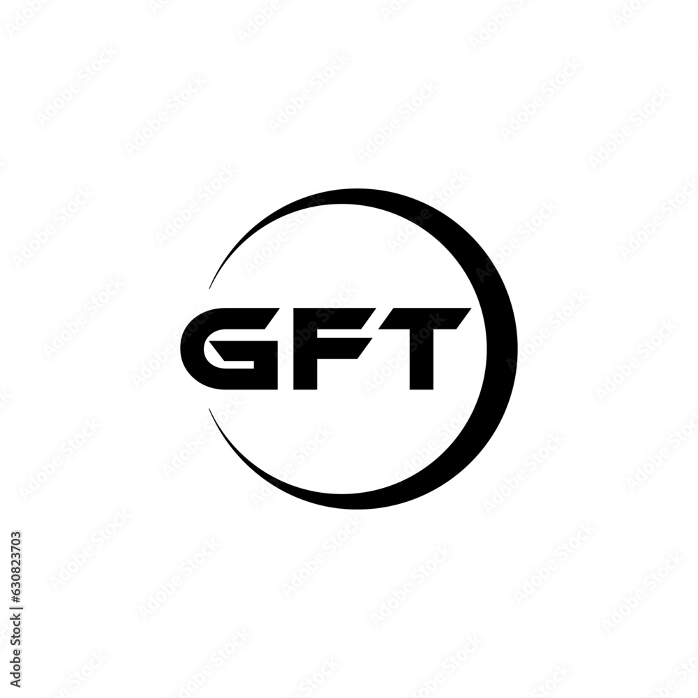 GFT letter logo design with white background in illustrator, cube logo ...