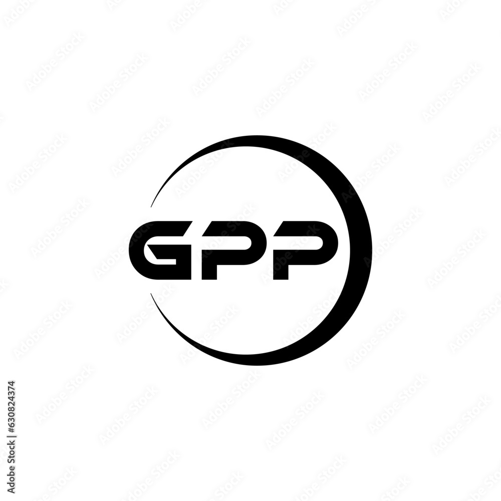 Vecteur Stock GPP letter logo design with white background in ...
